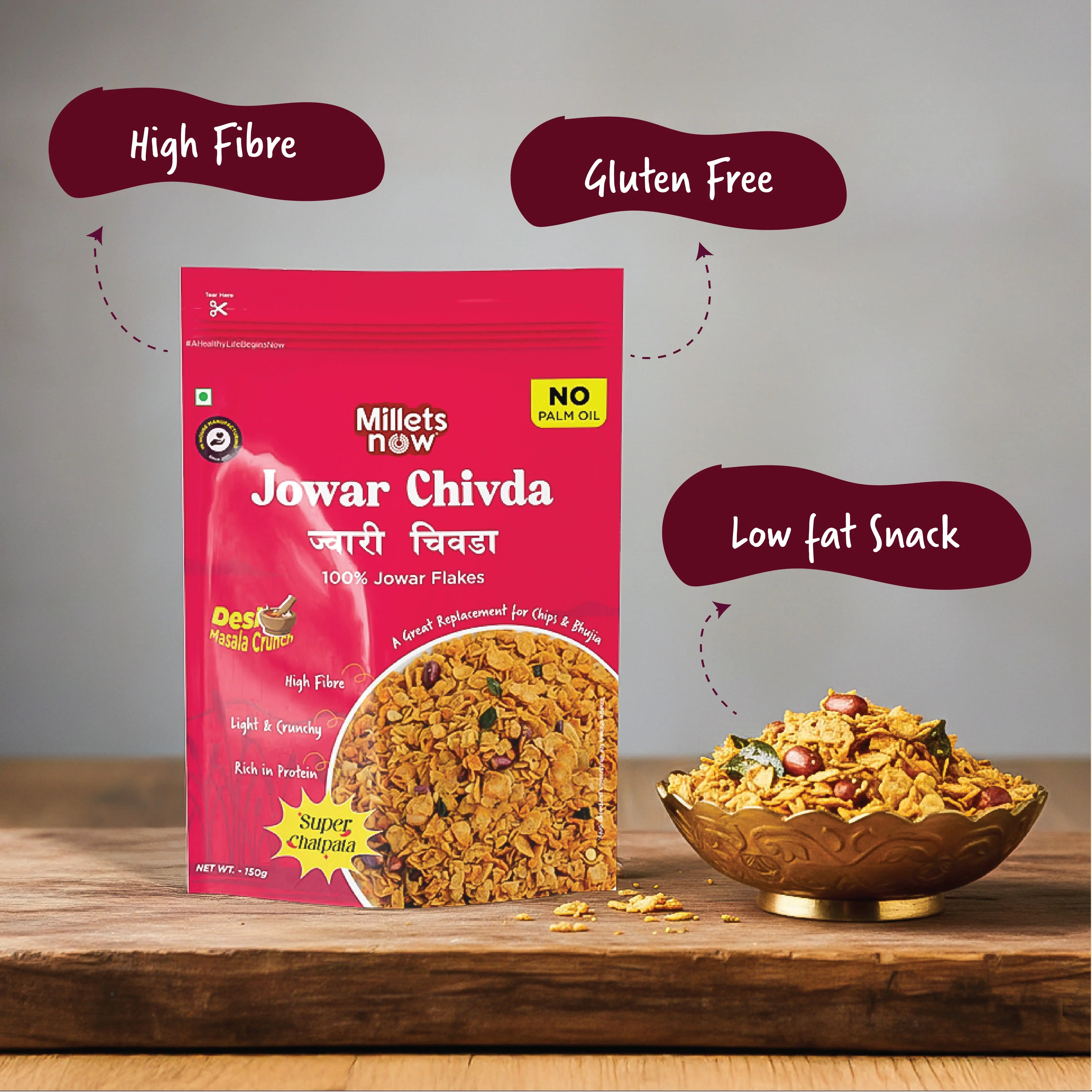 Jowar Flakes Chivda l Sorghum Chivda l 200g - Millets Now